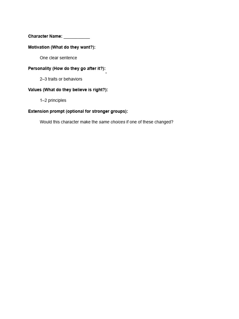 Character Analysis | PDF
