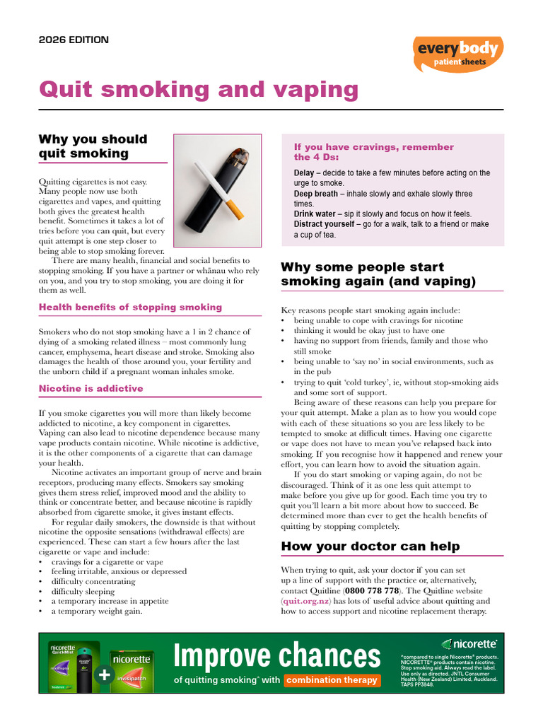 Quit Smoking and Vaping 2026 | PDF | Smoking Cessation | Electronic ...