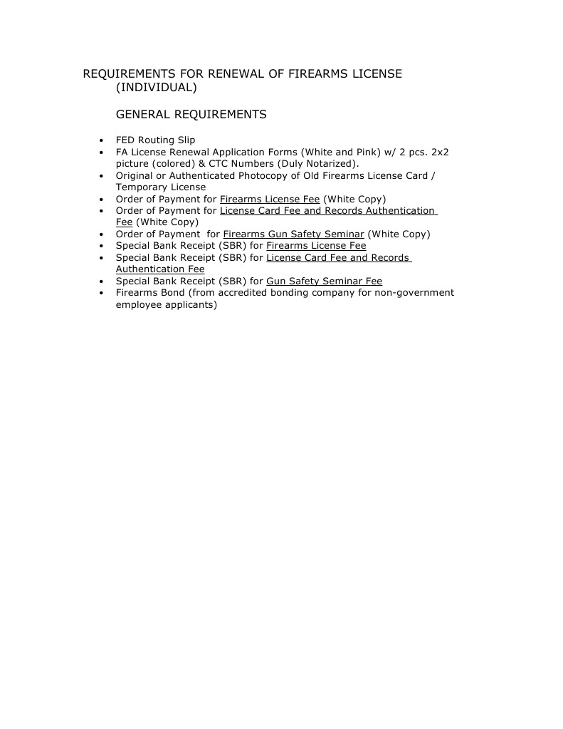 Requirements For Renewal of Firearms License | PDF | Firearm Laws | Law