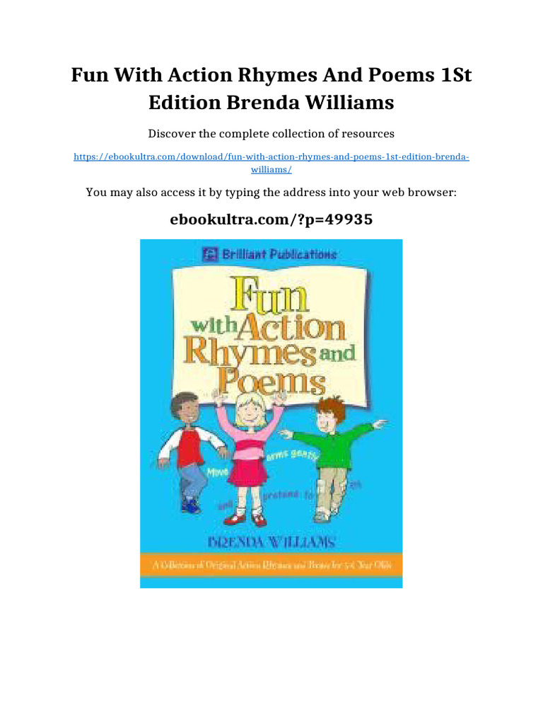 Fun with Action Rhymes and Poems 1st Edition Brenda Williams full | PDF ...