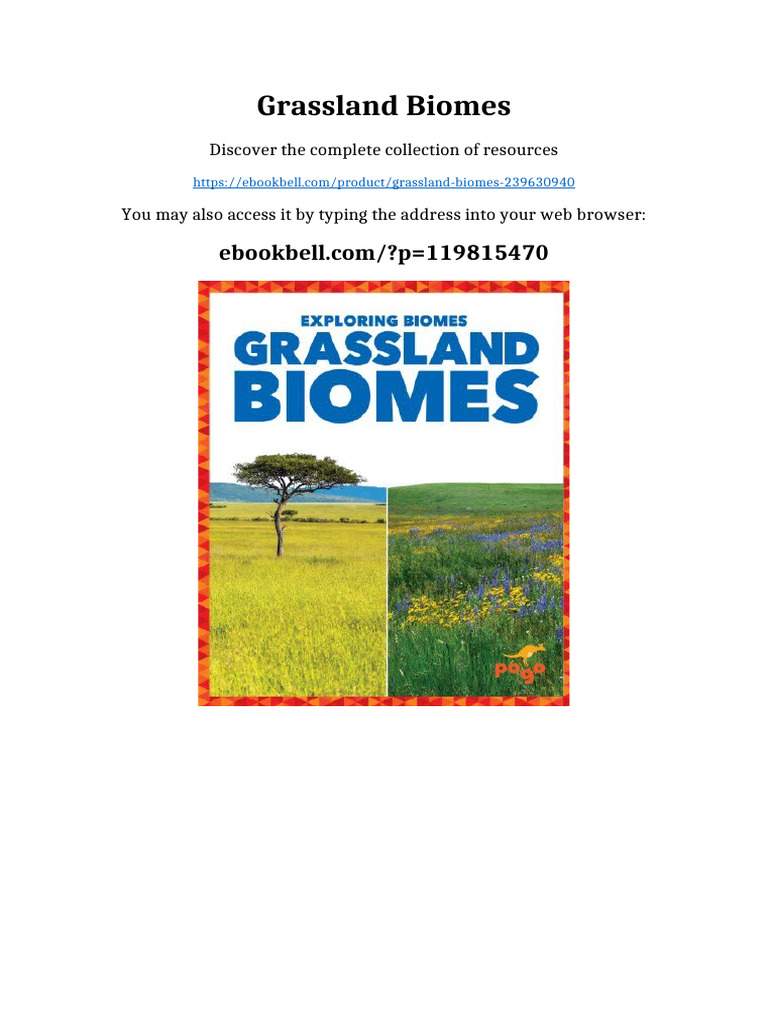 Grassland Biomes Latest PDF 2025 | PDF