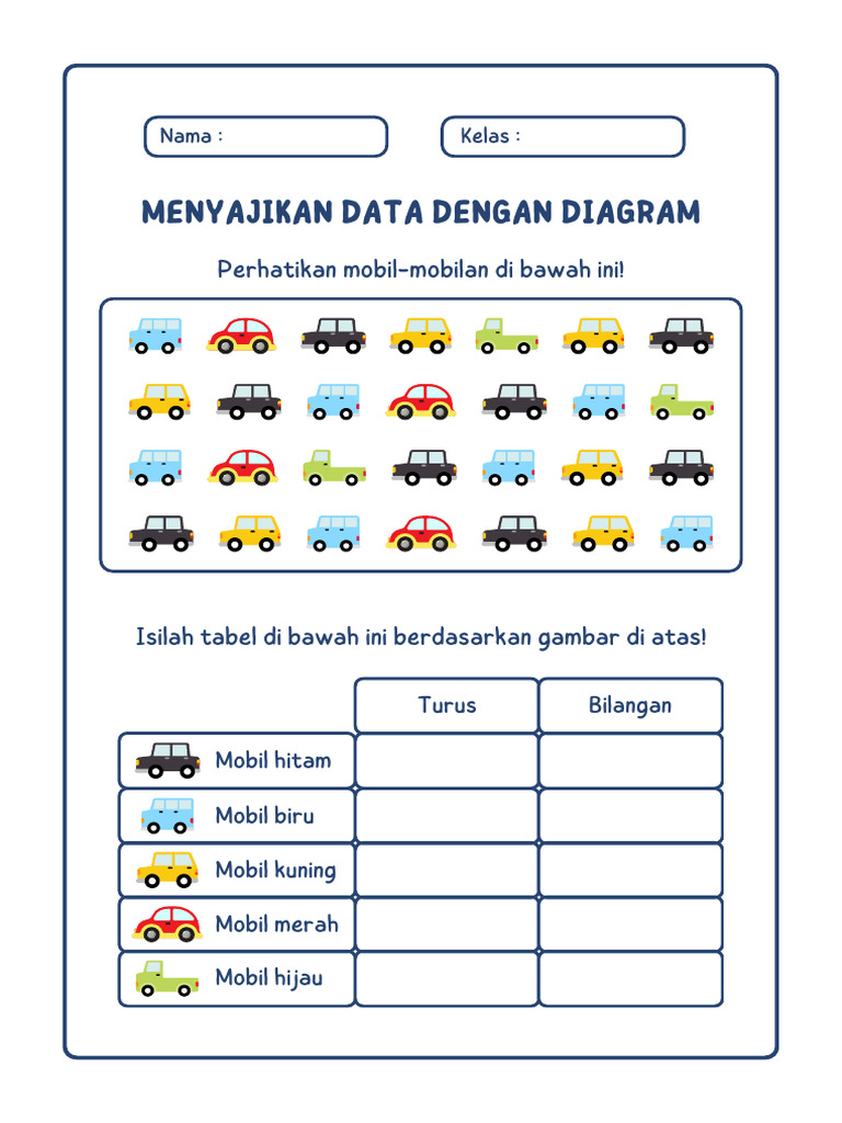 Menyajikan Data Dengan Diagram Lembar Kerja Biru Tua Ilustratif | PDF
