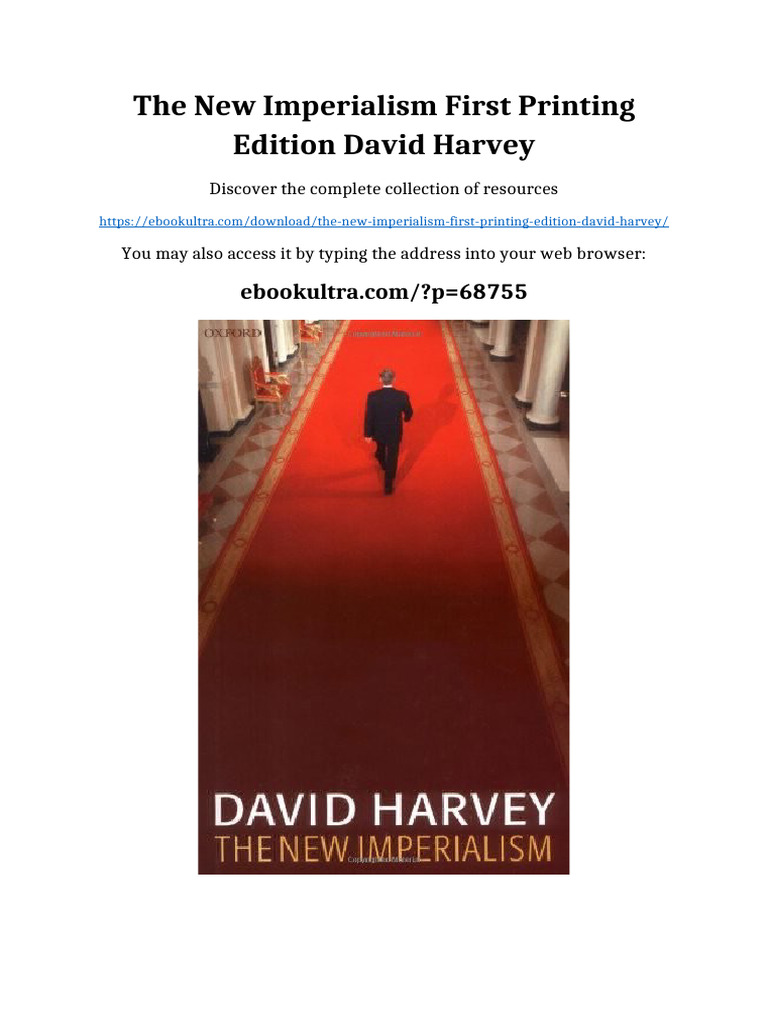 The New Imperialism First Printing Edition David Harvey Complete ...