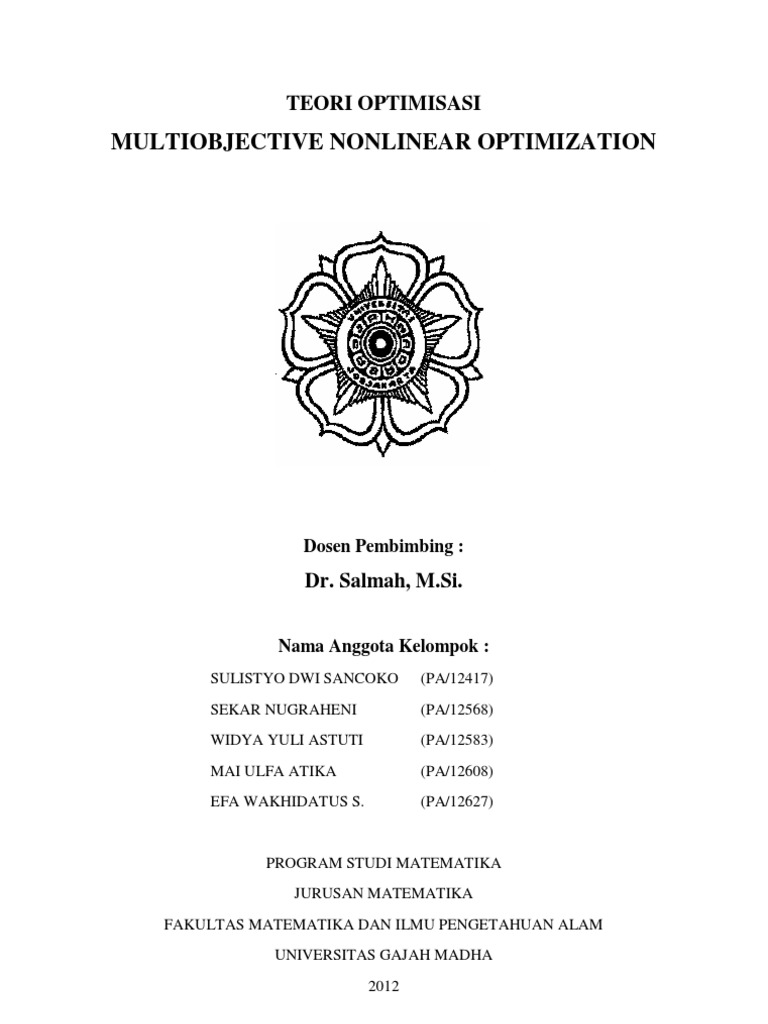 Multiobjective Optimization | PDF