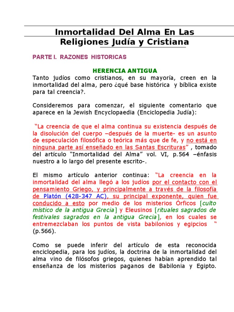 Inmortalidad Del Alma | PDF | Alma | Inmortalidad