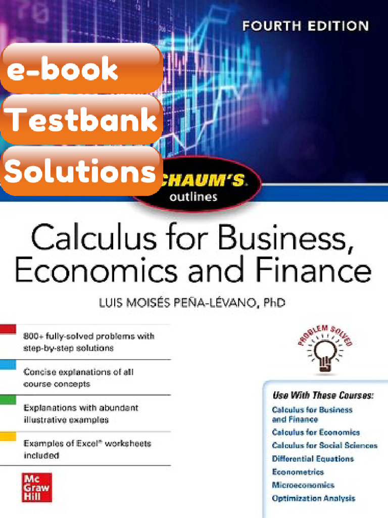 Testbank Schaums Outline of Calculus for Business Economics and Finance ...
