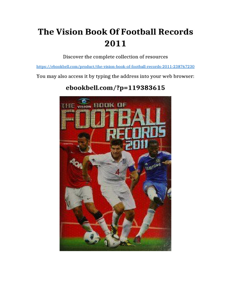 The Vision book of football records 2011 available any format | PDF ...