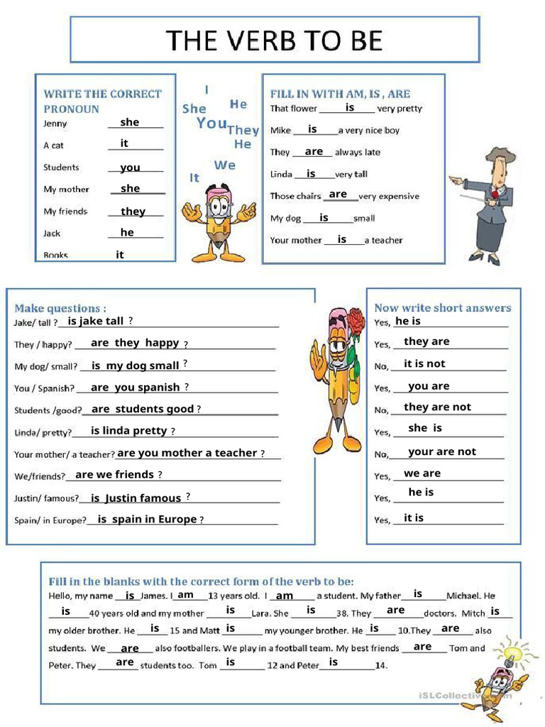 The Verb To Be Homework (1) Luz Tres | PDF