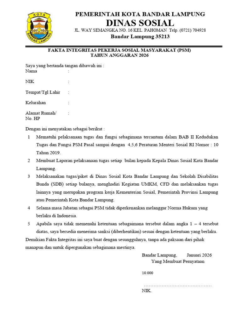 Suratfakta Integrita PSM 2026 | PDF