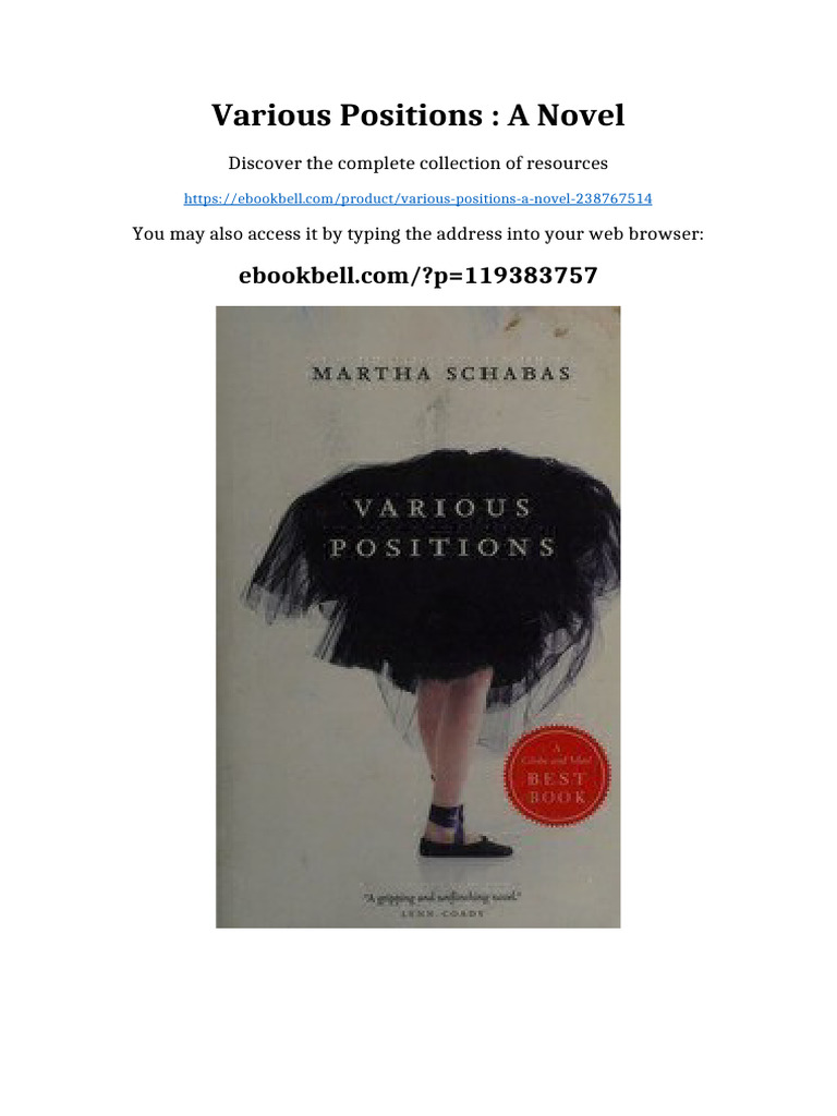 Various Positions: A Novel Digital Download | PDF | Mental Disorder ...