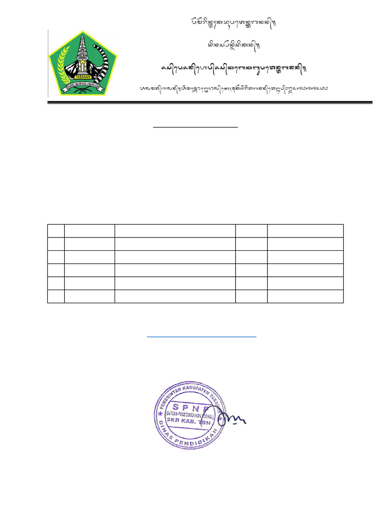 Contoh Surat Pernyataan Usulan Pip Fase 1 2025 SKB Tabanan | PDF