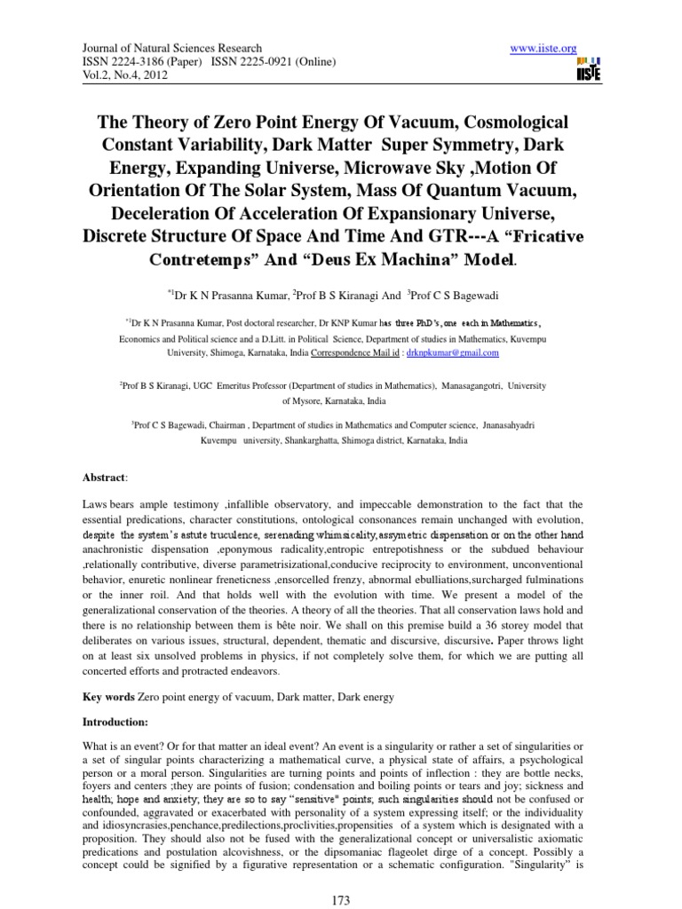 Zero Point Energy and Cosmological Theories | PDF | Dark Energy ...
