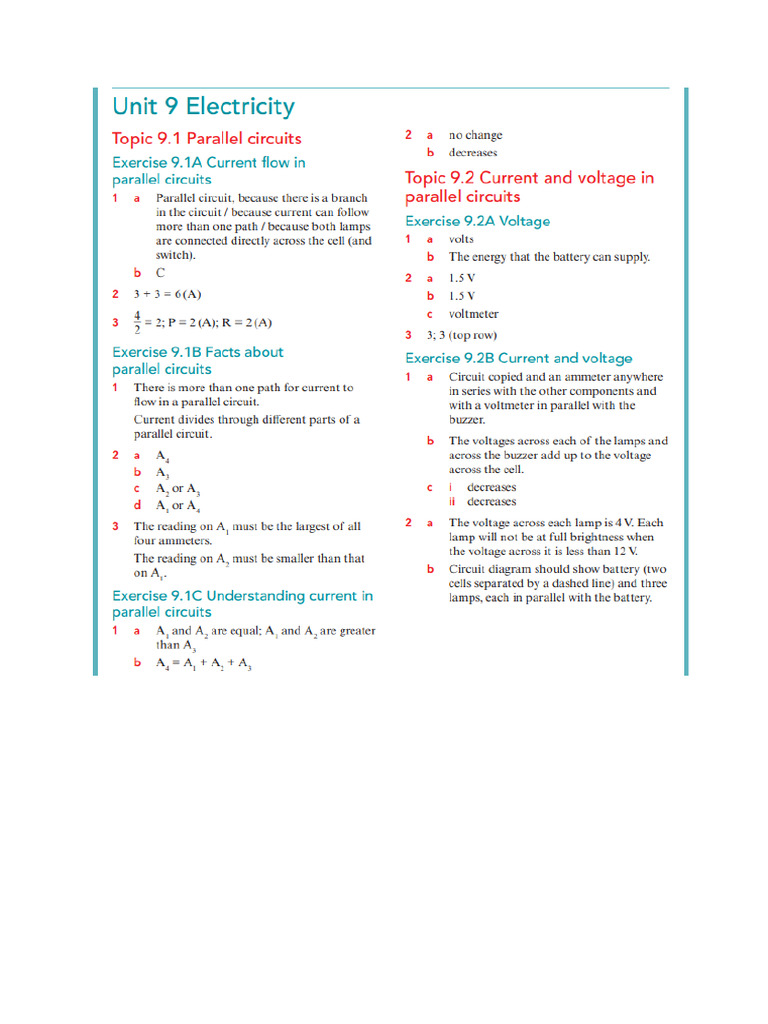 Chapter 9 Scince Workbook Answerkey 9 | PDF
