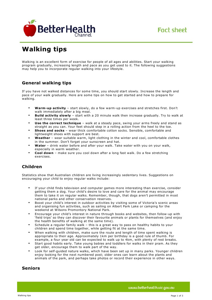 Walking Tips | PDF | Walking | Physical Exercise