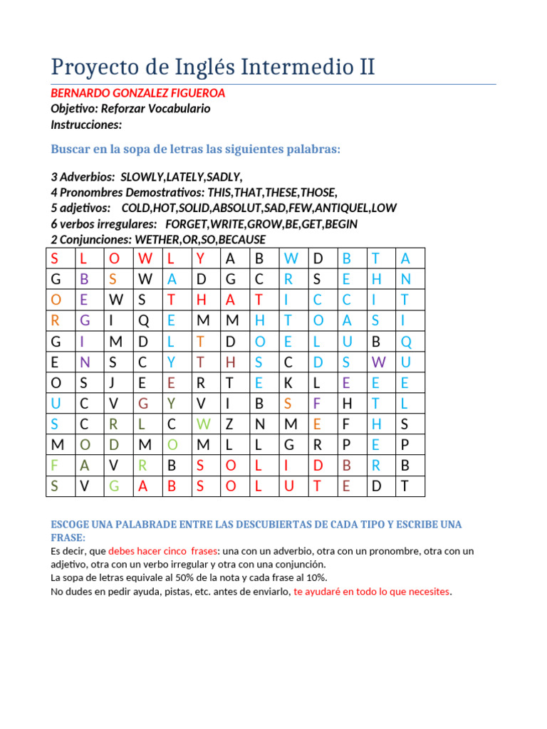 Parts of Speech SHW | PDF