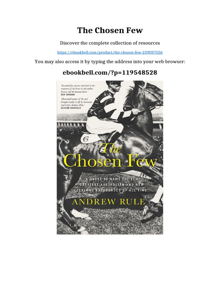 The Chosen Few Available Full Chapters | PDF | Regression Analysis ...