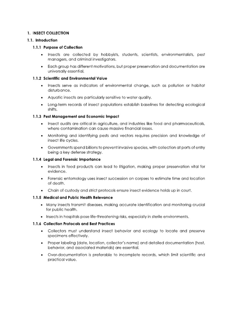 Insect Collection Methods | PDF