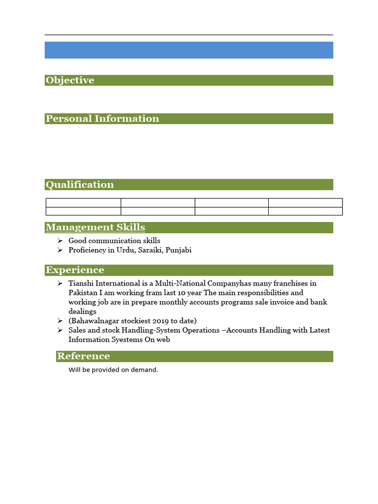 Mukhtiar Hussain CV | PDF