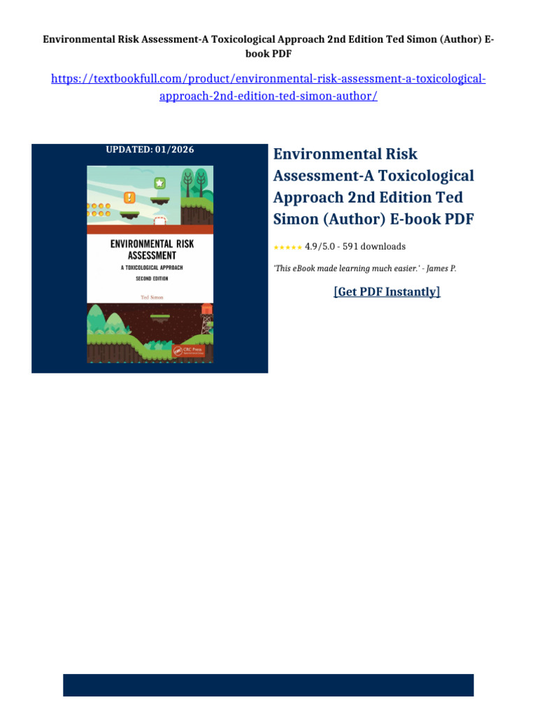 Environmental Risk Assessment-A Toxicological Approach 2nd Edition Ted ...