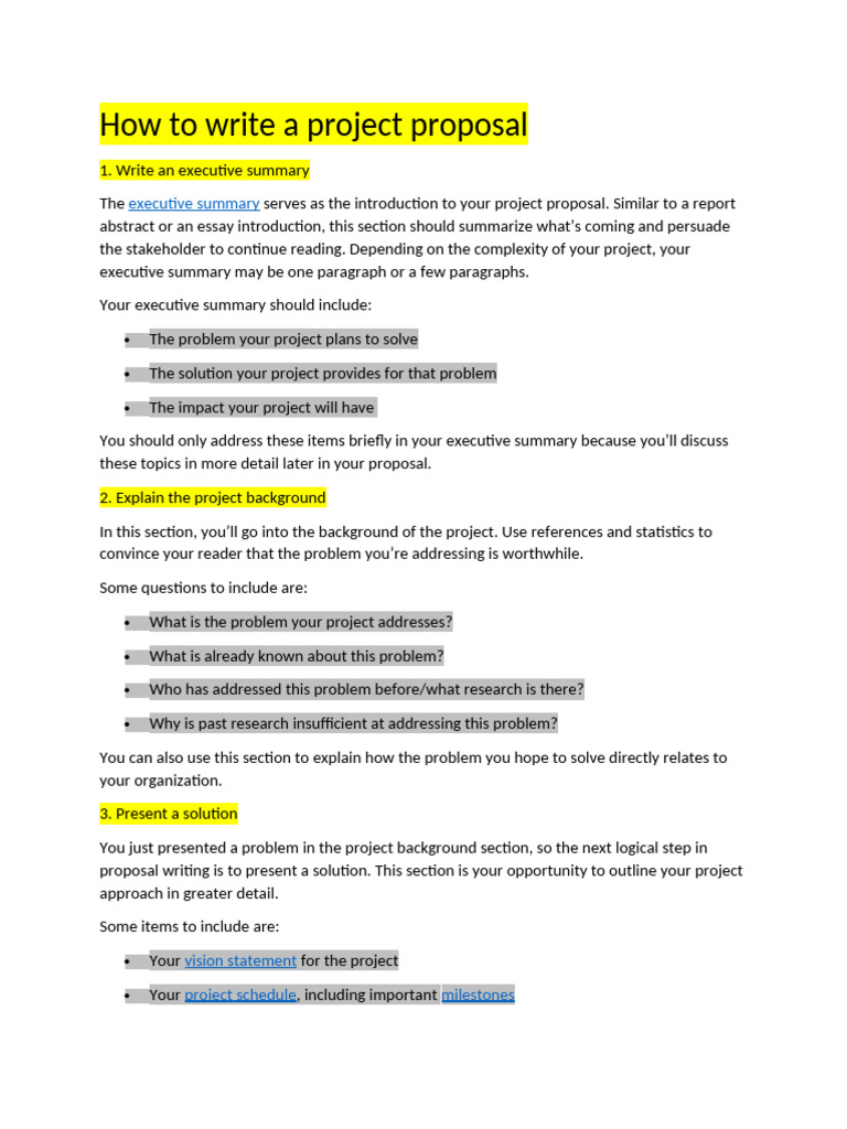 How to write a project proposal | PDF