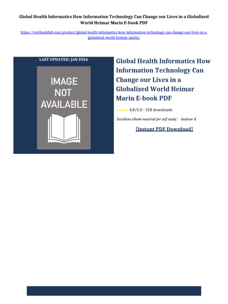 Global Health Informatics How Information Technology Can Change Our ...