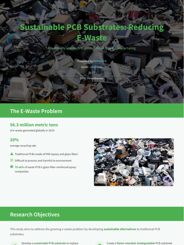 Sustainable PCB Substrates - Reducing E-Waste | PDF | Printed Circuit ...
