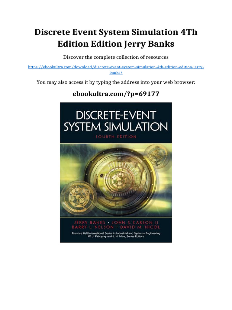 Discrete Event System Simulation 4th Edition Edition Jerry Banks ...