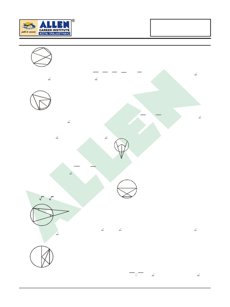 QUIZ # (Circle-2) | PDF | Circle | Euclidean Geometry
