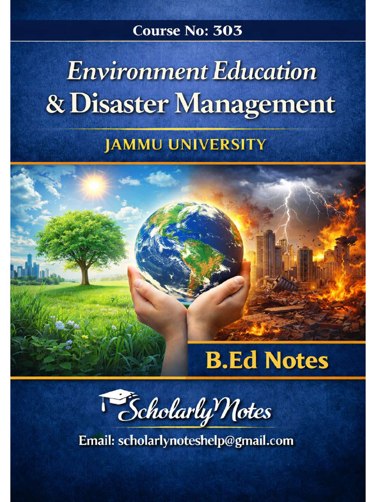 Course No 303 Environment Education & Disaster Management Notes | PDF ...