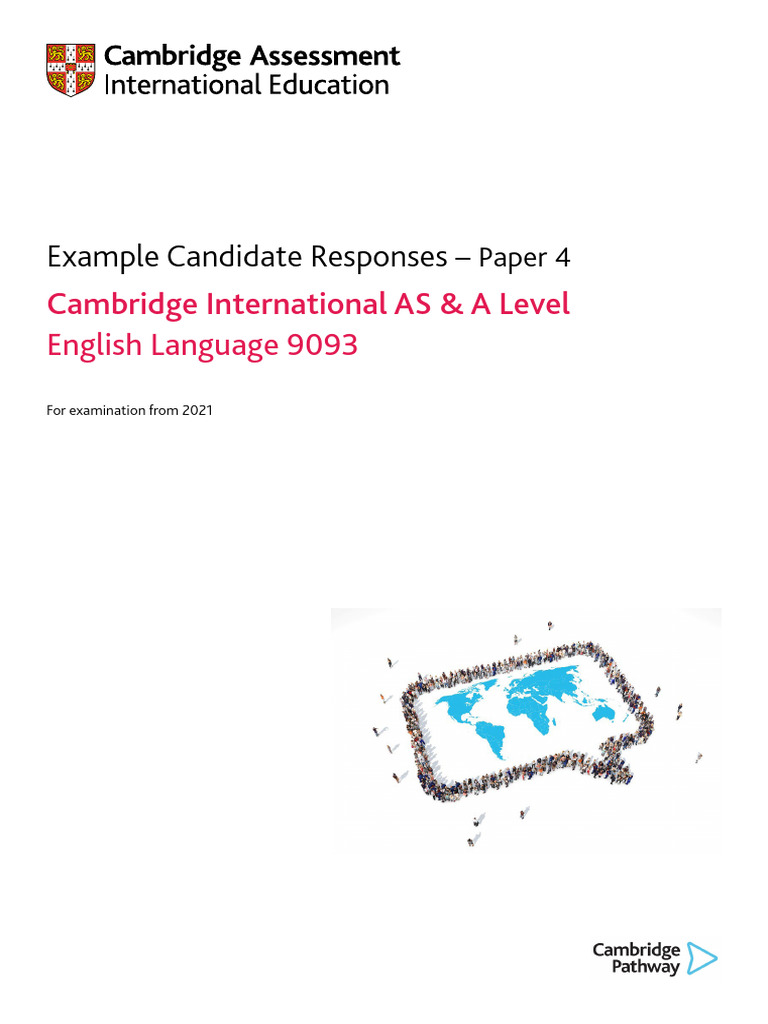 9093 Example Candidate Responses Paper 4 (For Examinations From 2021 ...