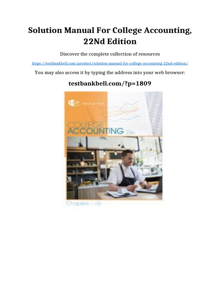 Solution Manual For College Accounting, 22nd Edition Full Chapters ...