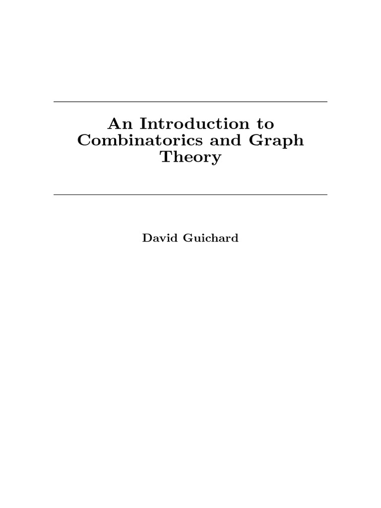 An Introduction to Combinatorics and Graph Theory | PDF | Vertex (Graph ...