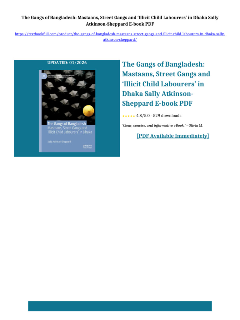 The Gangs of Bangladesh: Mastaans, Street Gangs and Illicit Child ...