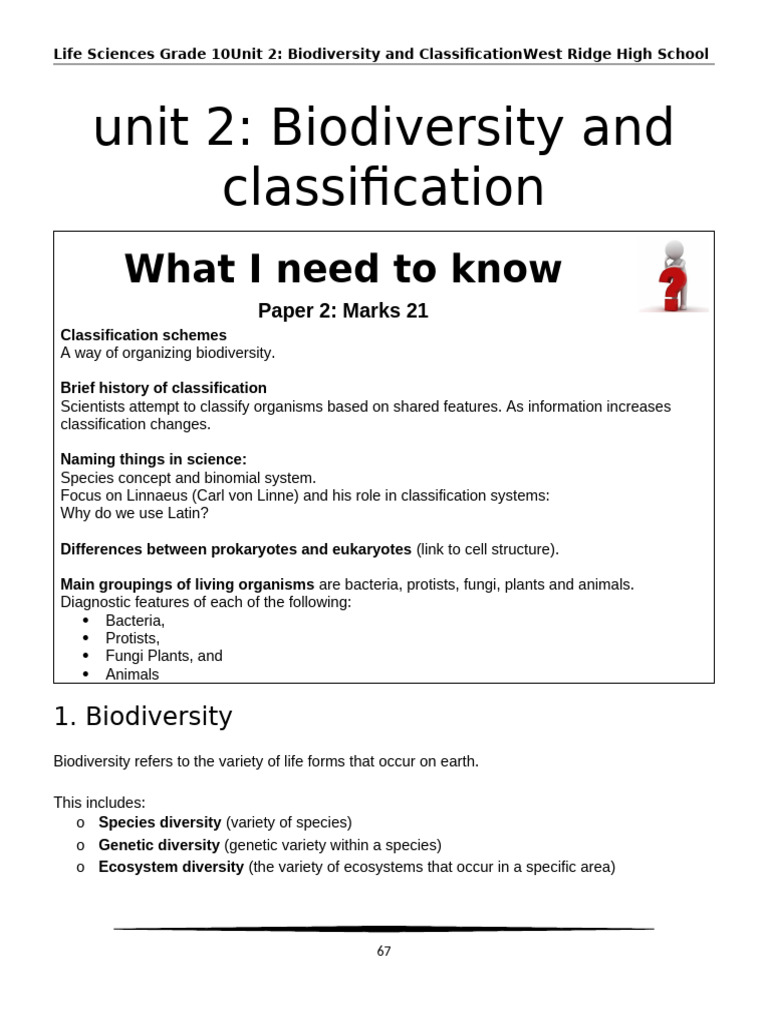 02 - Biodiversity and Classification | PDF | Prokaryote | Cell (Biology)