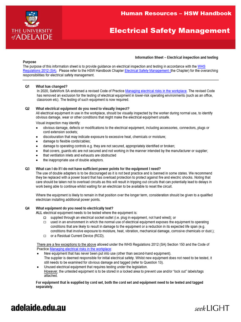Electrical Safety Management Faqs | PDF | Electrical Engineering ...
