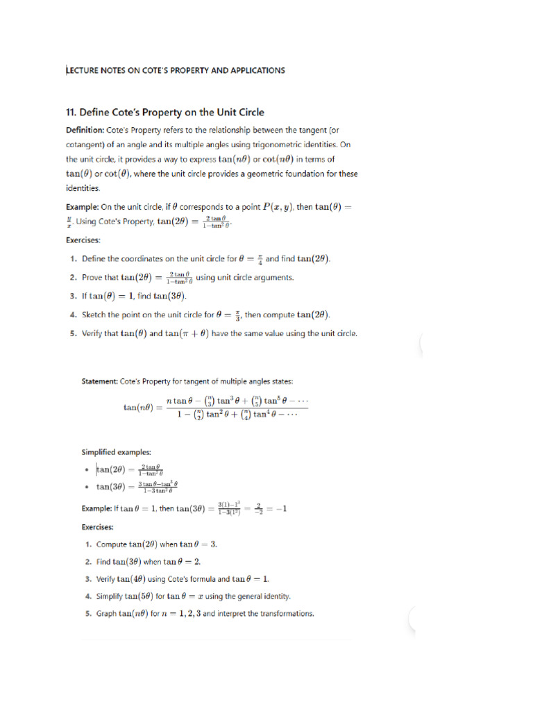 Lecturenotes for Trig v and IV | PDF