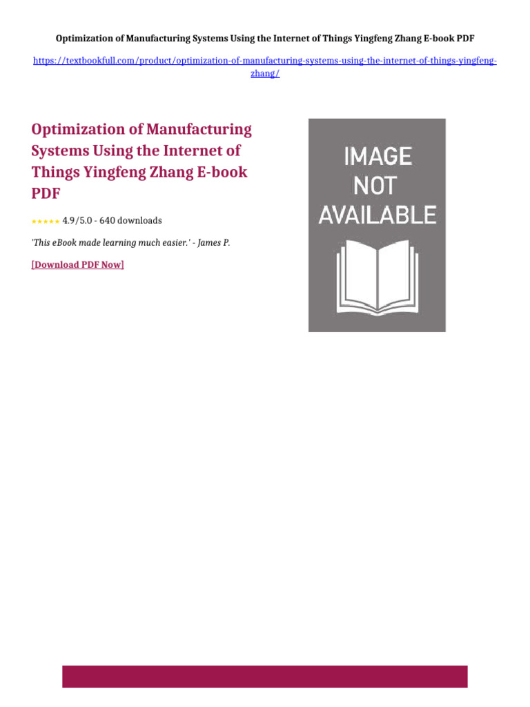 Optimization of Manufacturing Systems Using the Internet of Things ...