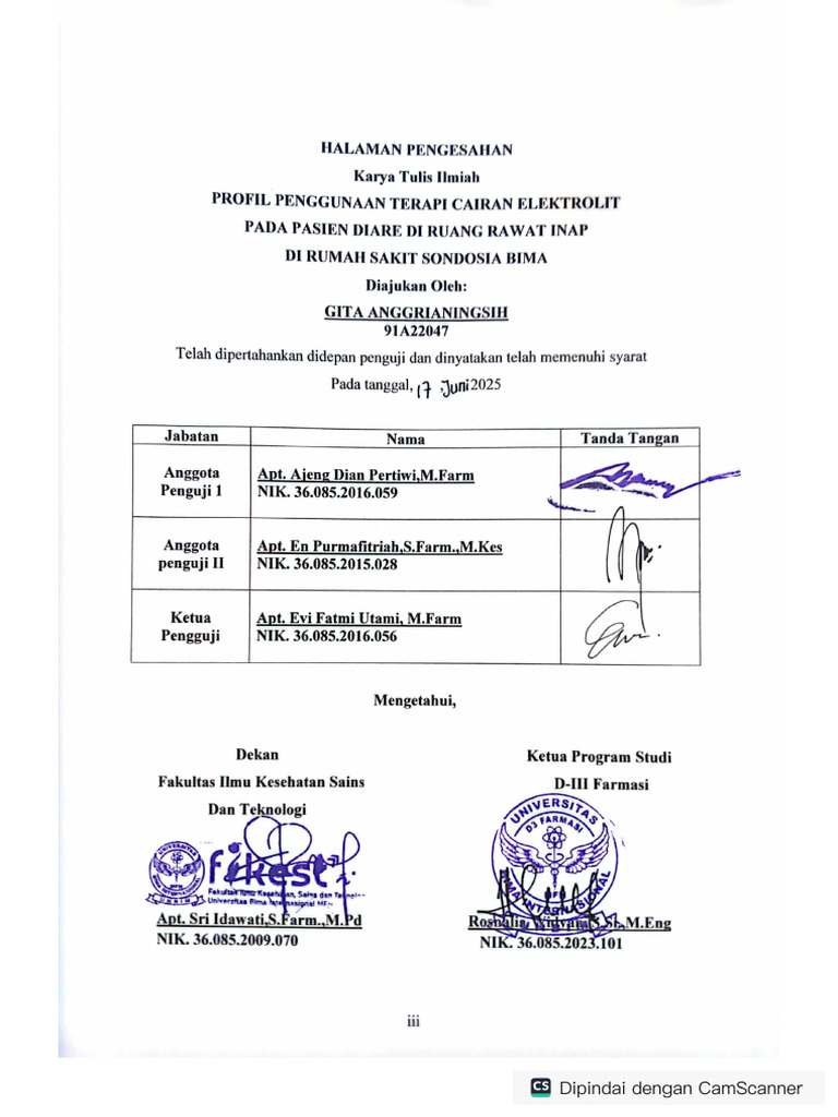 Halaman pengesahan KTI | PDF