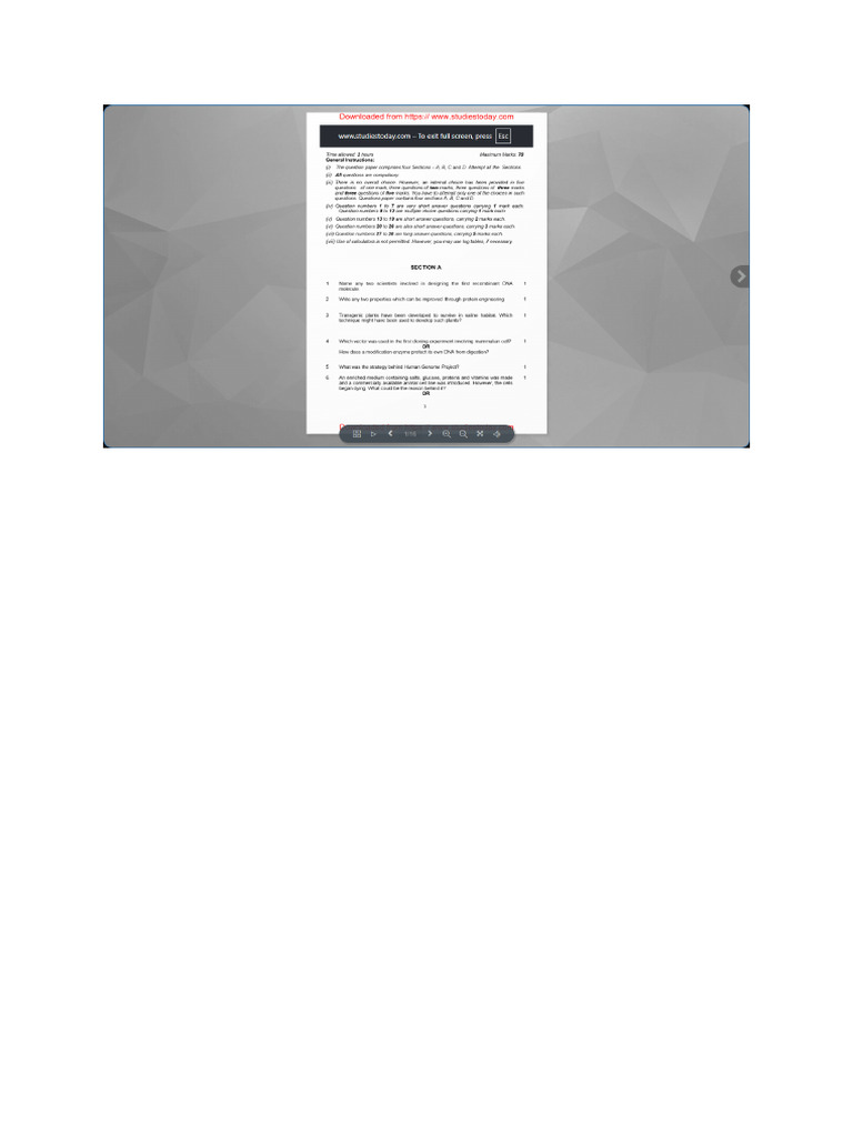 Biotech Question Paper | PDF
