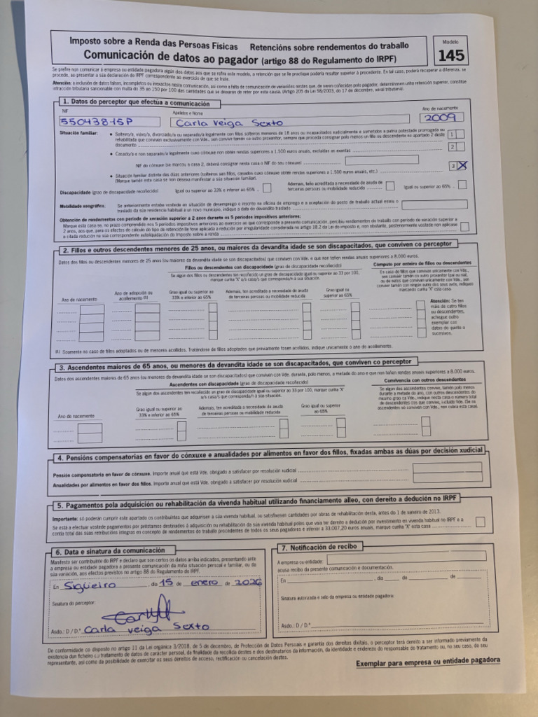Modelo 145 | PDF