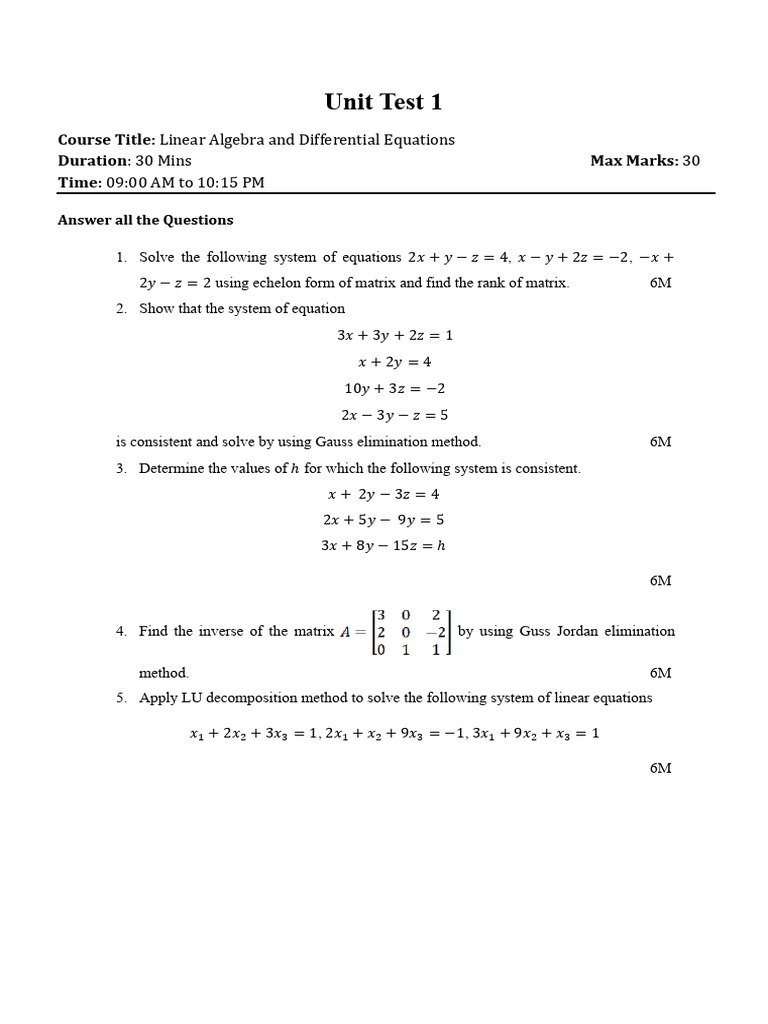 Unit Test 1 | PDF
