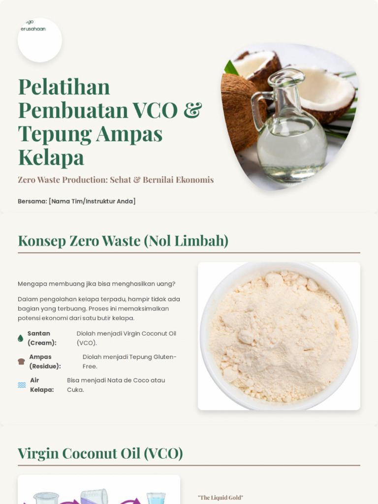 Training_ VCO & Gluten Free Coconut Flour | PDF