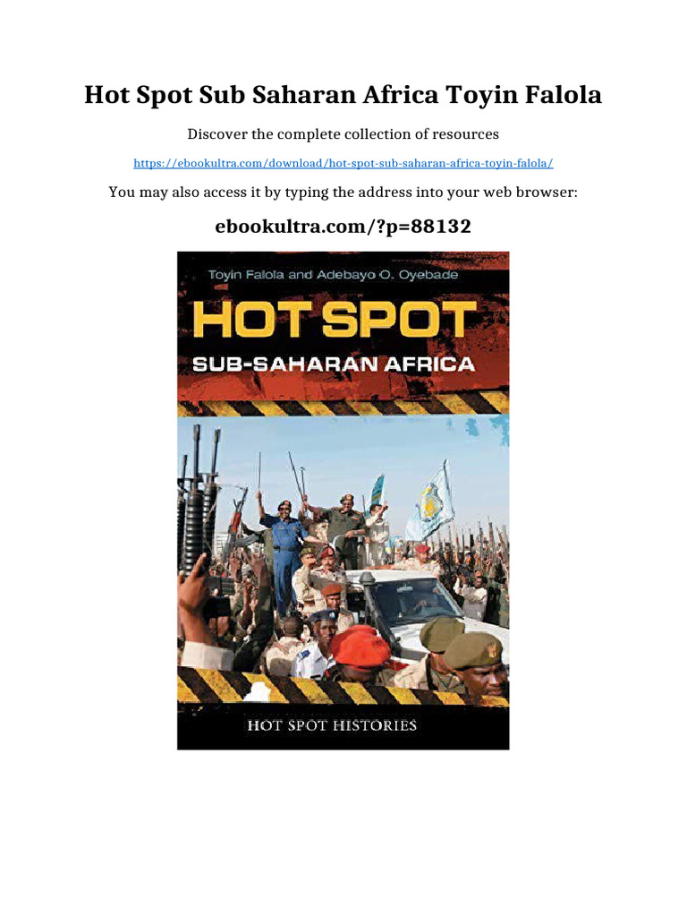 Hot Spot Sub Saharan Africa Toyin Falola No Waiting Time | PDF | Africa ...