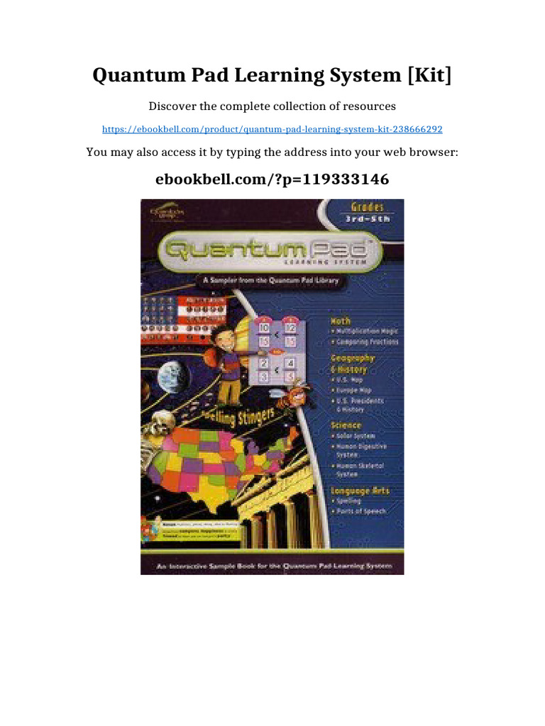 Quantum Pad learning system [kit] full chapters instanly | PDF ...
