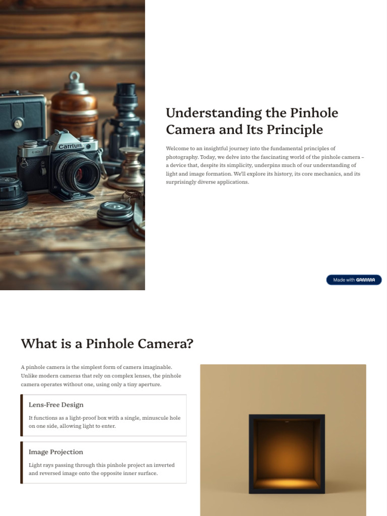 Understanding The Pinhole Camera and Its Principle | PDF | Camera | Optics