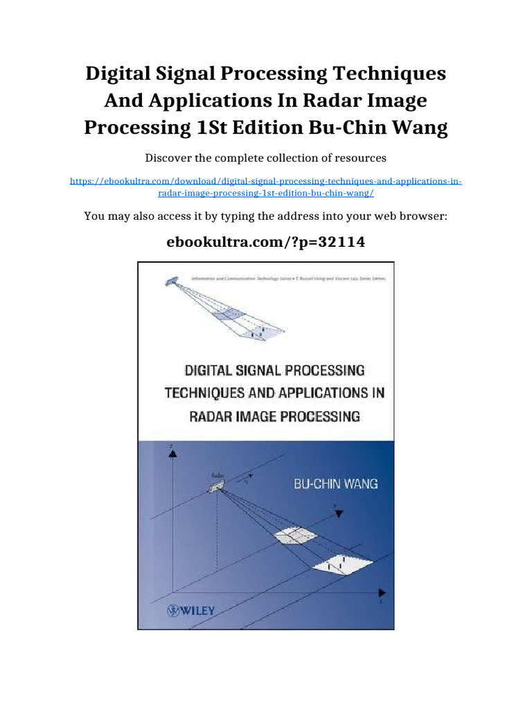 Digital Signal Processing Techniques and Applications in Radar Image ...