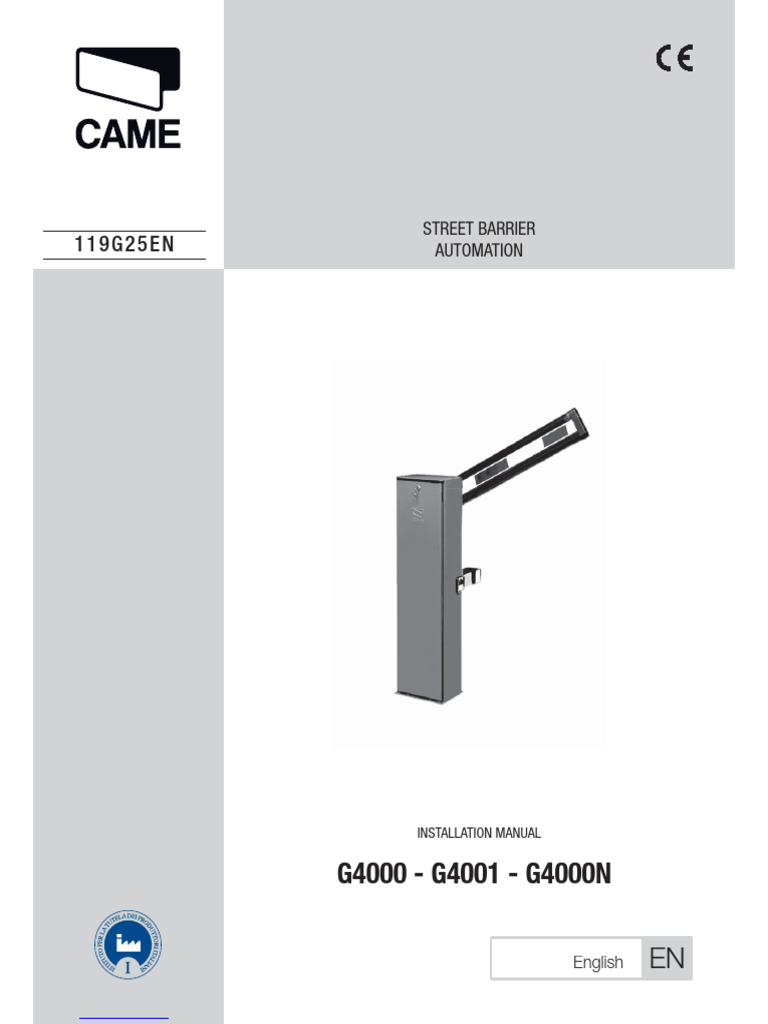G4000 - G4001 - G4000N: Street Barrier Automation | PDF | Power Supply ...