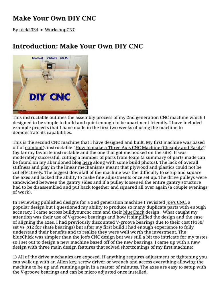 Make Your Own DIY CNC - 24 Steps (With Pictures) - Instructables | PDF ...