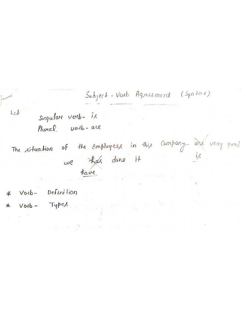 Subject Verb Agreement | PDF