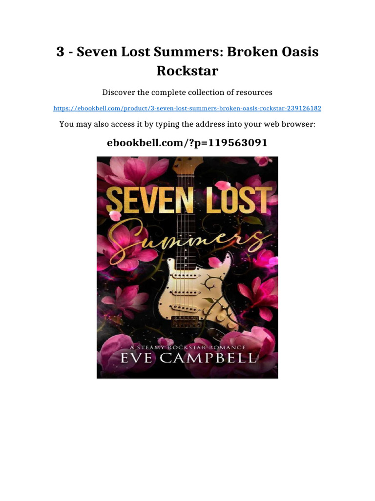 3 - Seven Lost Summers: Broken Oasis Rockstar available instanly | PDF ...